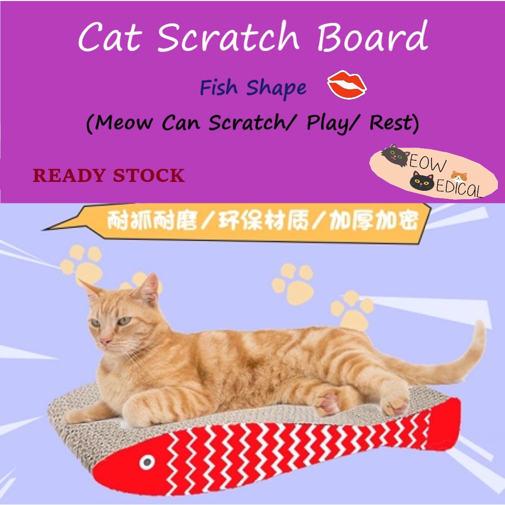 *READY STOCK* Fish Shape Cat Scratch Board / FREE CATNIP/ Cat Rest ...