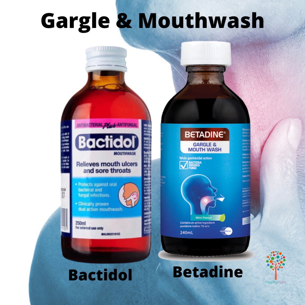 BACTIDOL | BETADINE Mouthwash Relives Mouth Ulcers And Sore Throats ...