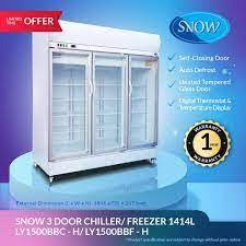 SNOW 3 DOOR CHILLE DISPLAY UPRIGHT CHILLER BLOWER SYSTEM LY-1500BBC-H ...