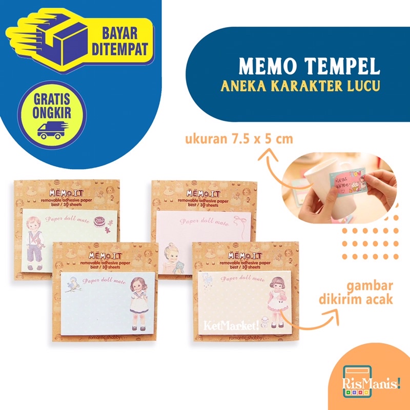 Cute STICKY Notes - STICKY Memos Notes Messages Notes CUTE Cartoon ...