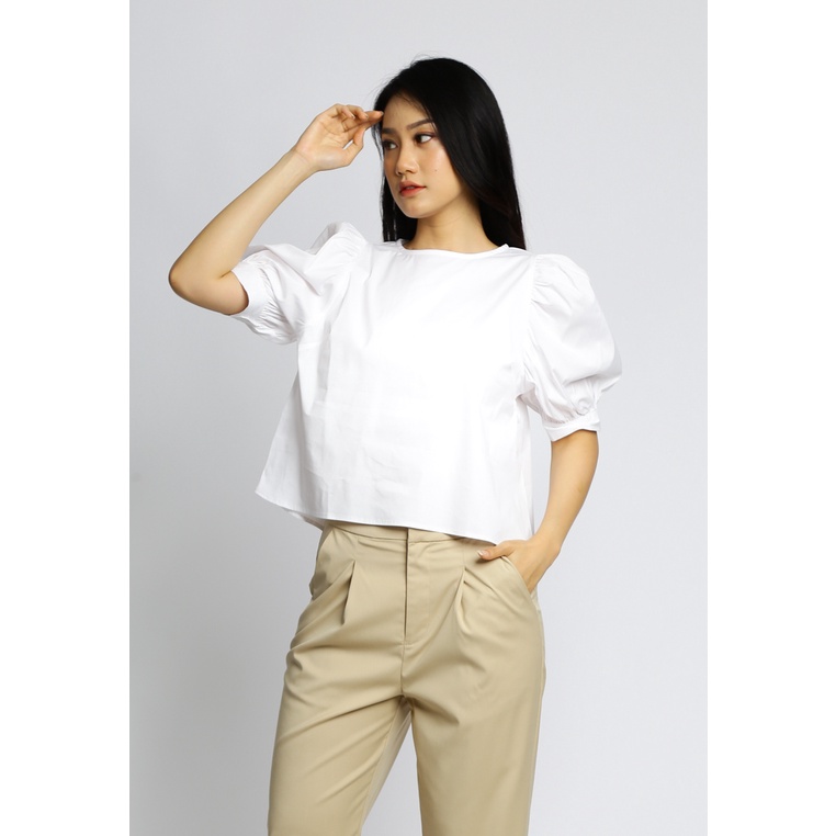PUTIH Women's White Balloon Sleeve Top - D-AGBB04-A5 | Shopee Malaysia