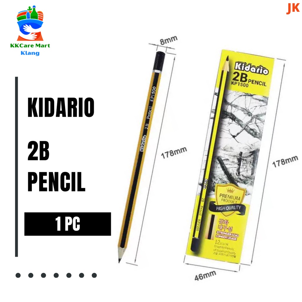 Kidario - Pencil 2B 12 pcs Per Box | Shopee Malaysia