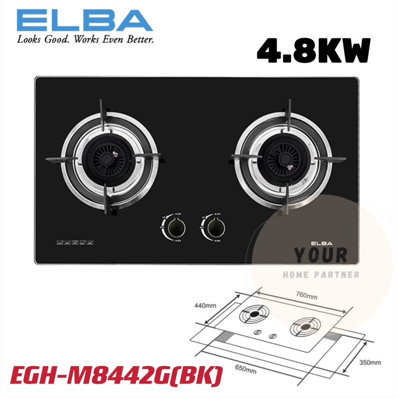 Elba Built In Hob EGH-M8442G(BK) 4.8KW | Shopee Malaysia