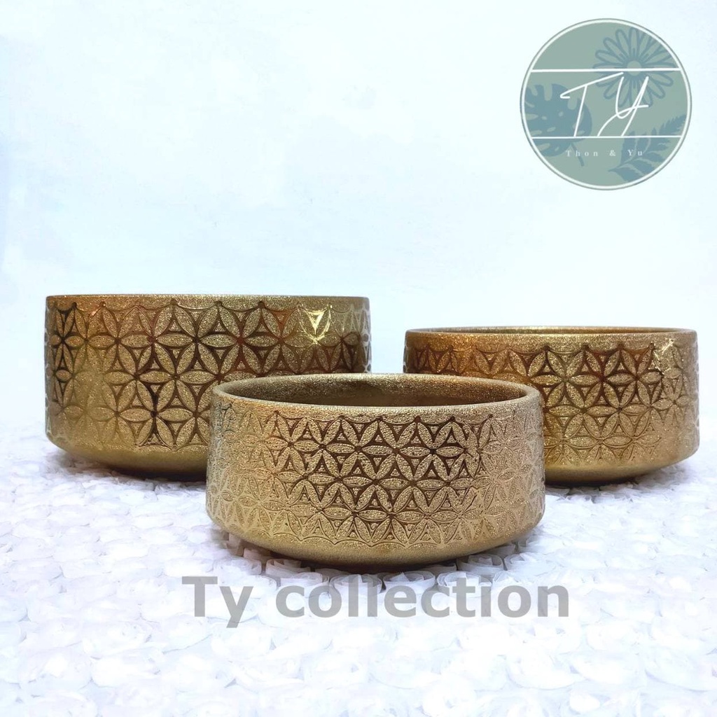 🌿PREMIUM QUALITY🌿 READY STOCK Golden Low Vase | Emas Pasu Leper Seramik ...