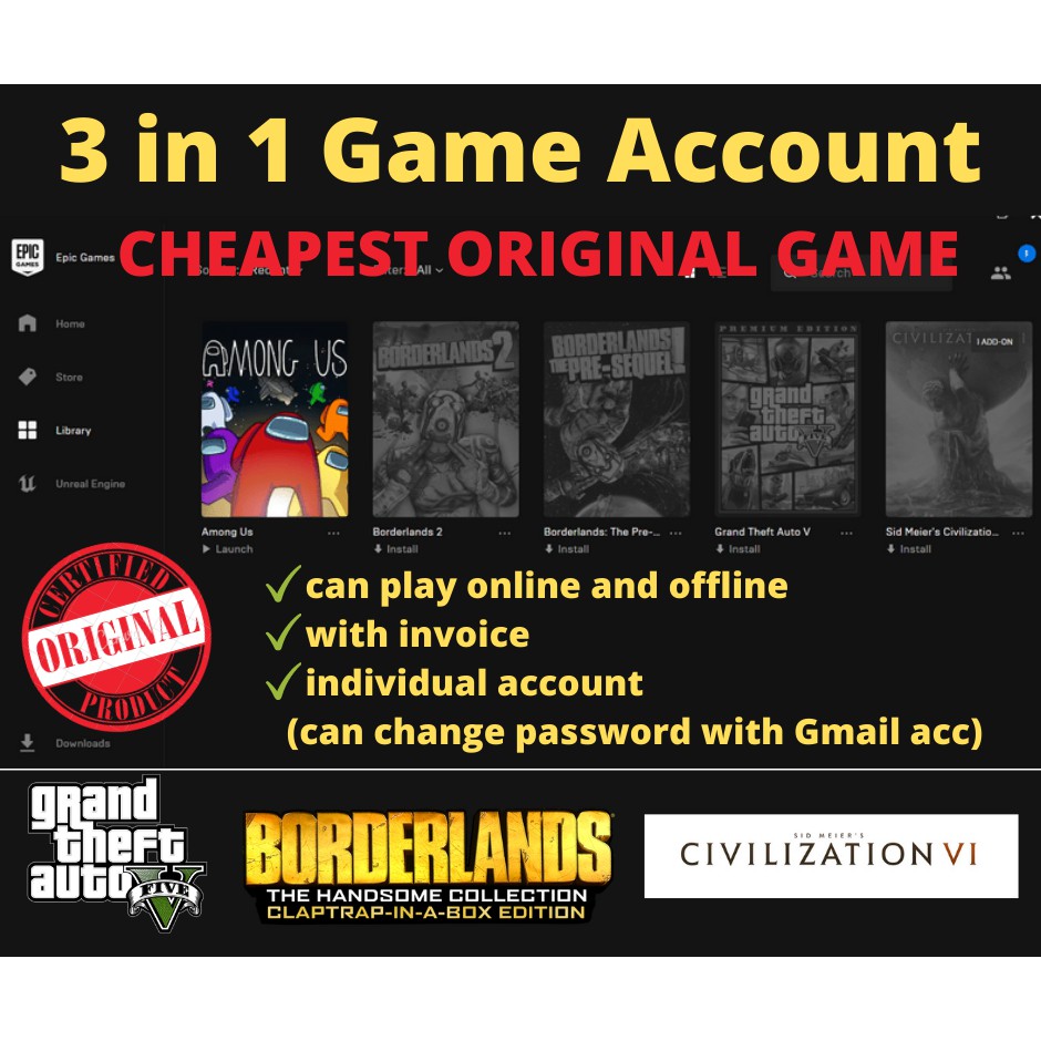 PC game own account 100% original offline game online game gta v ...