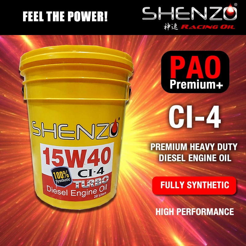Shenzo Racing Oil 15W40 / 20W50 (20 Liters) FULLY SYNTHETIC CI4 DIESEL ...