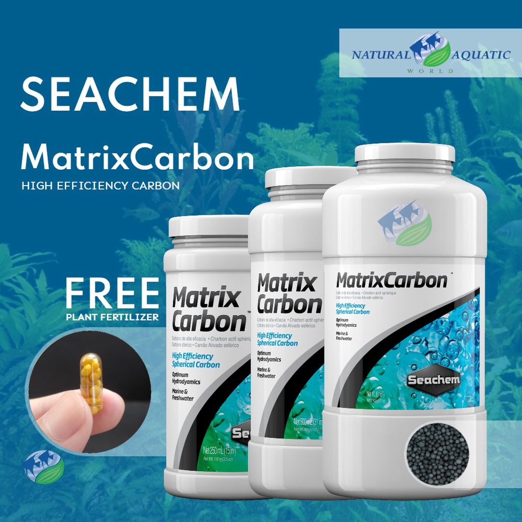 Seachem MatrixCarbon 250ml / 500ml / 1L High Efficiency Carbon (Matrix ...
