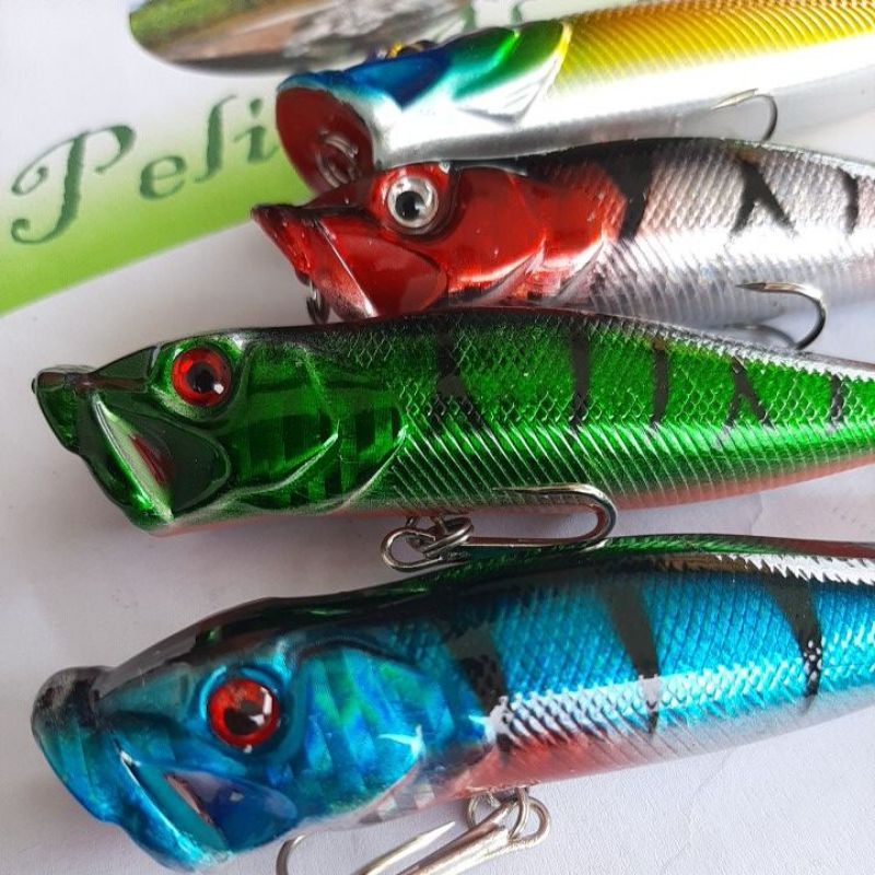 Bearing topwater popper 12 gram 8 cm Gewang sebarau ada bearing ...
