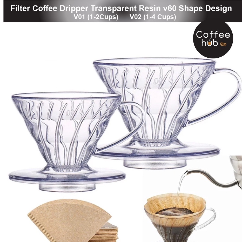 (READY STOCK)Coffee Dripper Resin Plastic Pour Over Filter Coffee V01 ...