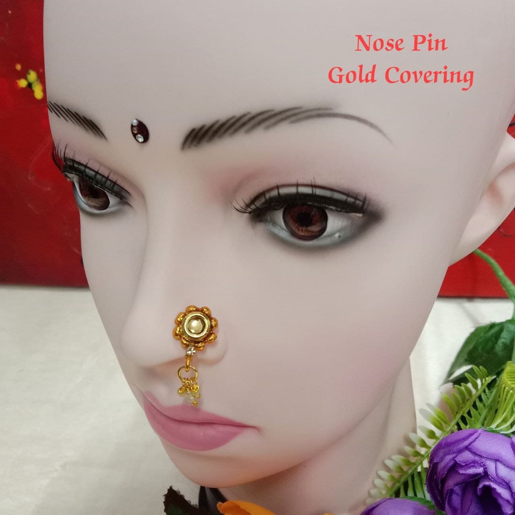 Nose Ring Ready Stock / Nose Pin / Indian Nose Rings / Gold Covering ...