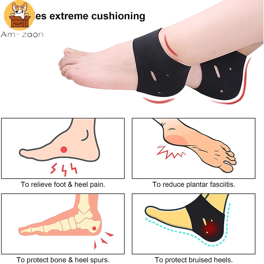 [Am-az] Black Red Foot Pain Relief, Heel Bone Stability Arch Support ...