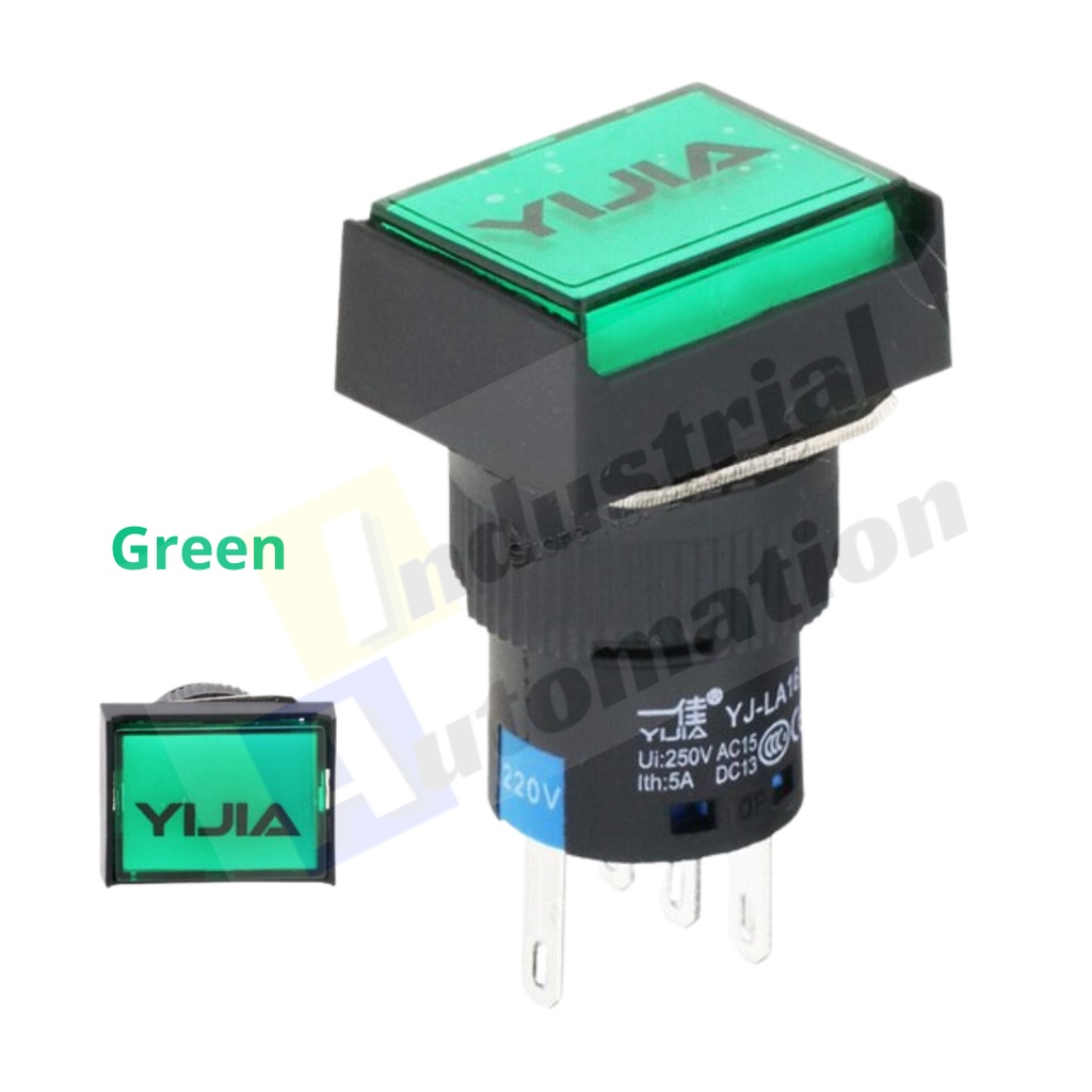 LED Push Button Switch Illuminated Lamp Rectangle Self Reset Latching Button 16mm | Shopee Malaysia