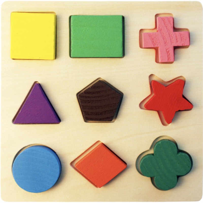 Boo&Bub Kids Wooden Geometry Educational Block Puzzle Montessori Early ...