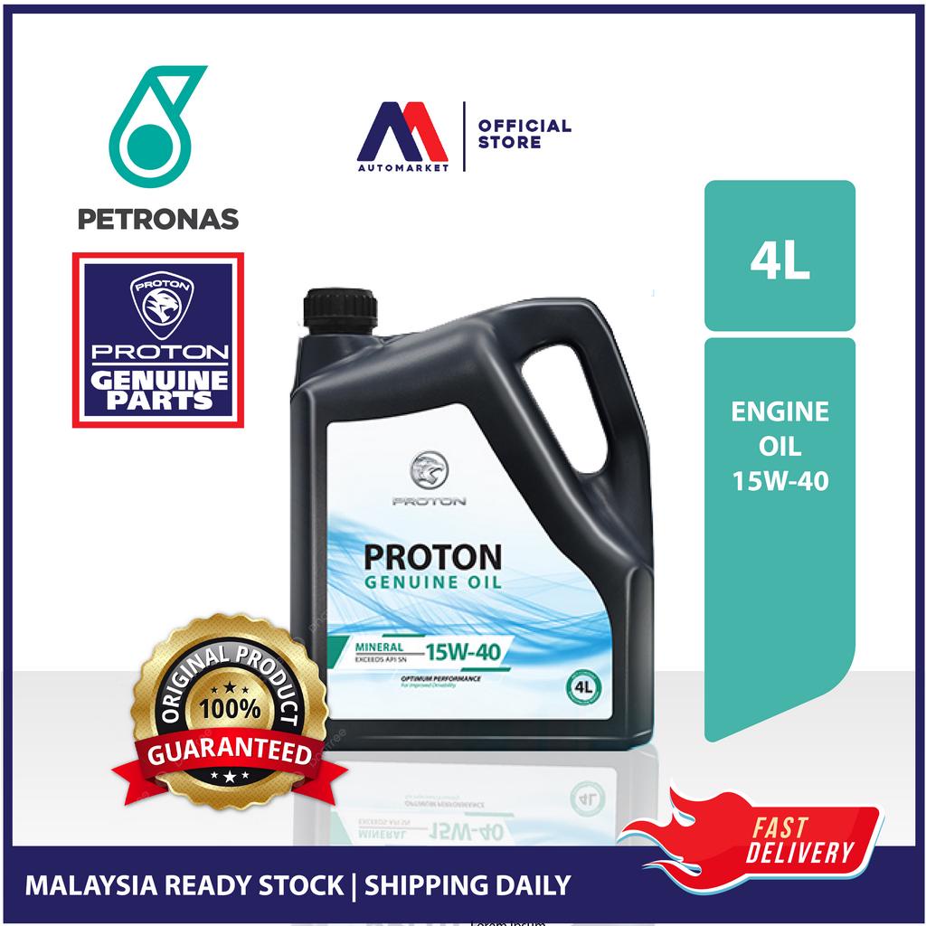 [100% ORGINAL] PROTON GENUINE ENGINE OIL 15W40 SN - 4L (Mineral ...