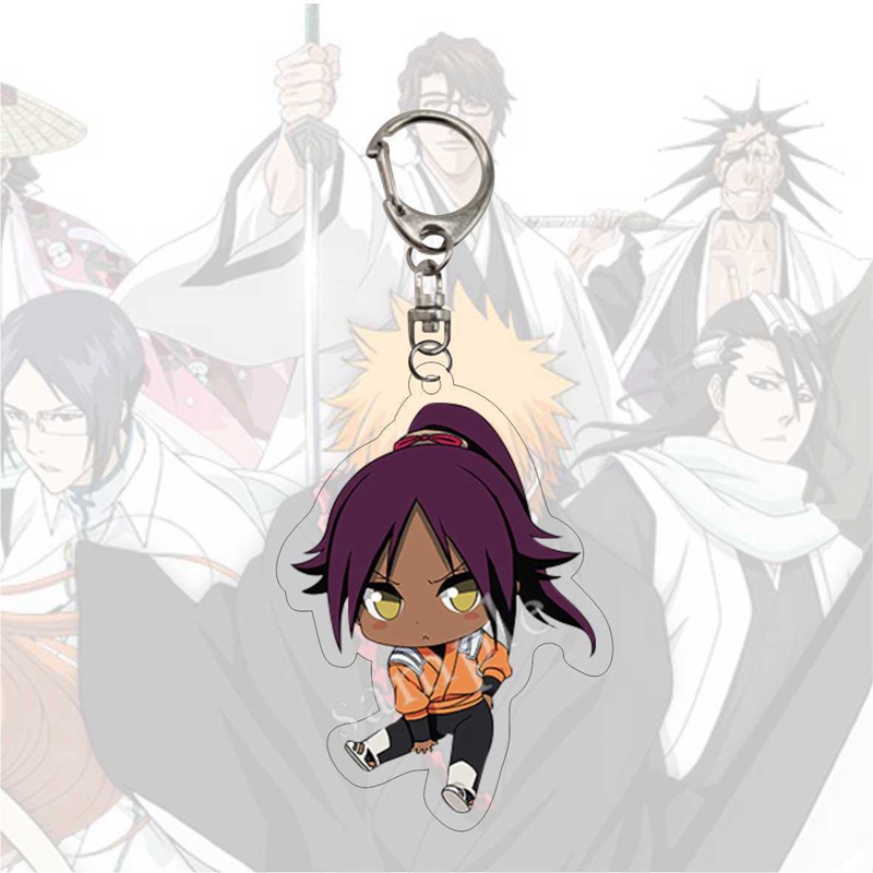 YGT Bleach anime acrylic keychain Kurosaki Ichigo Kuchiki Rukia Byakuya ...