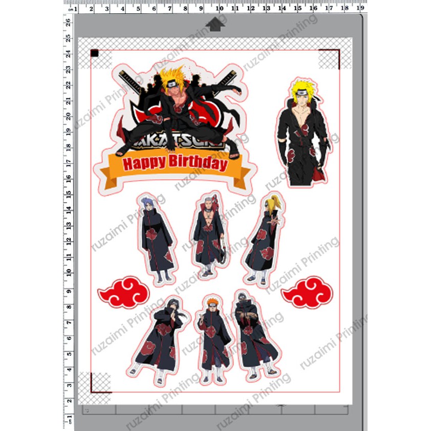 Naruto Akatsuki Cake Topper Birthday 003 | Shopee Malaysia