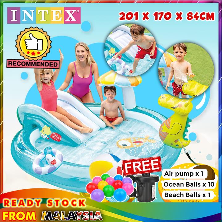 INTEX 57165 Inflatable Crocodile Gator Play Centre Pool Kids Children ...