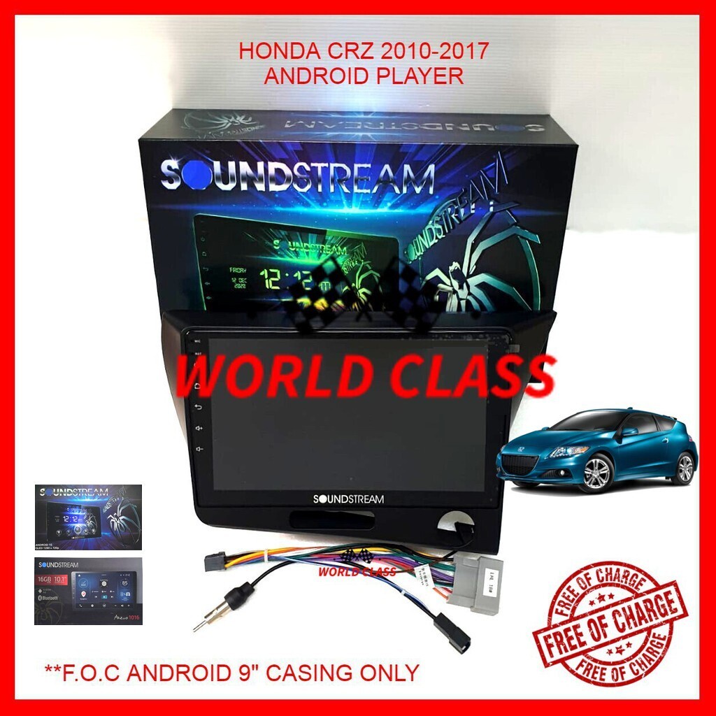 HONDA CRZ 2010-2017 SOUNDSTREAM ANDROID IPS PLAYER 9 INCH FULL HD ...