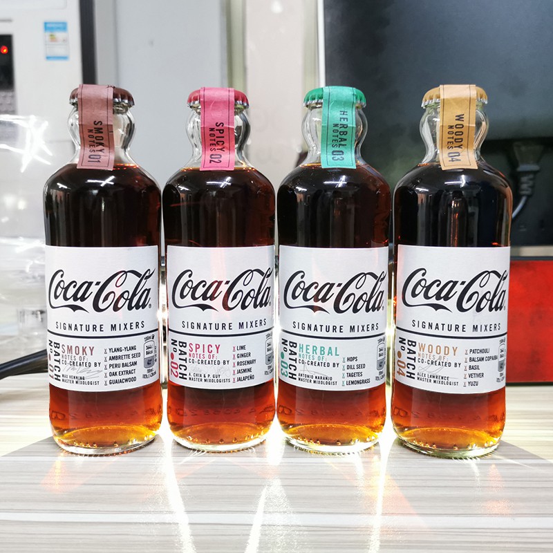 (Ready Stock) Coca-Cola UK 2019 Signature Mixers 4 Glass Bottles 200ml ...
