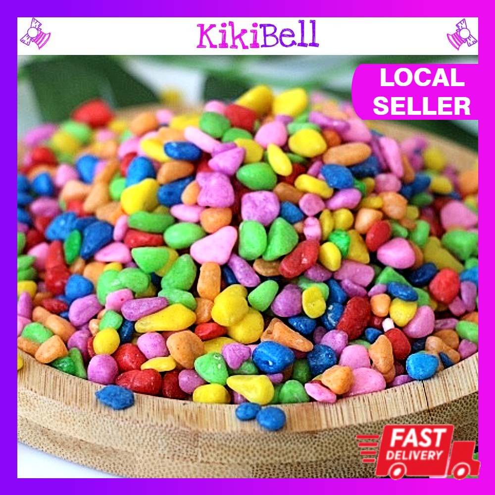 500g Colourful Pebbles 5-40mm Fish Tank Aquarium Stone Decoration Rocks ...