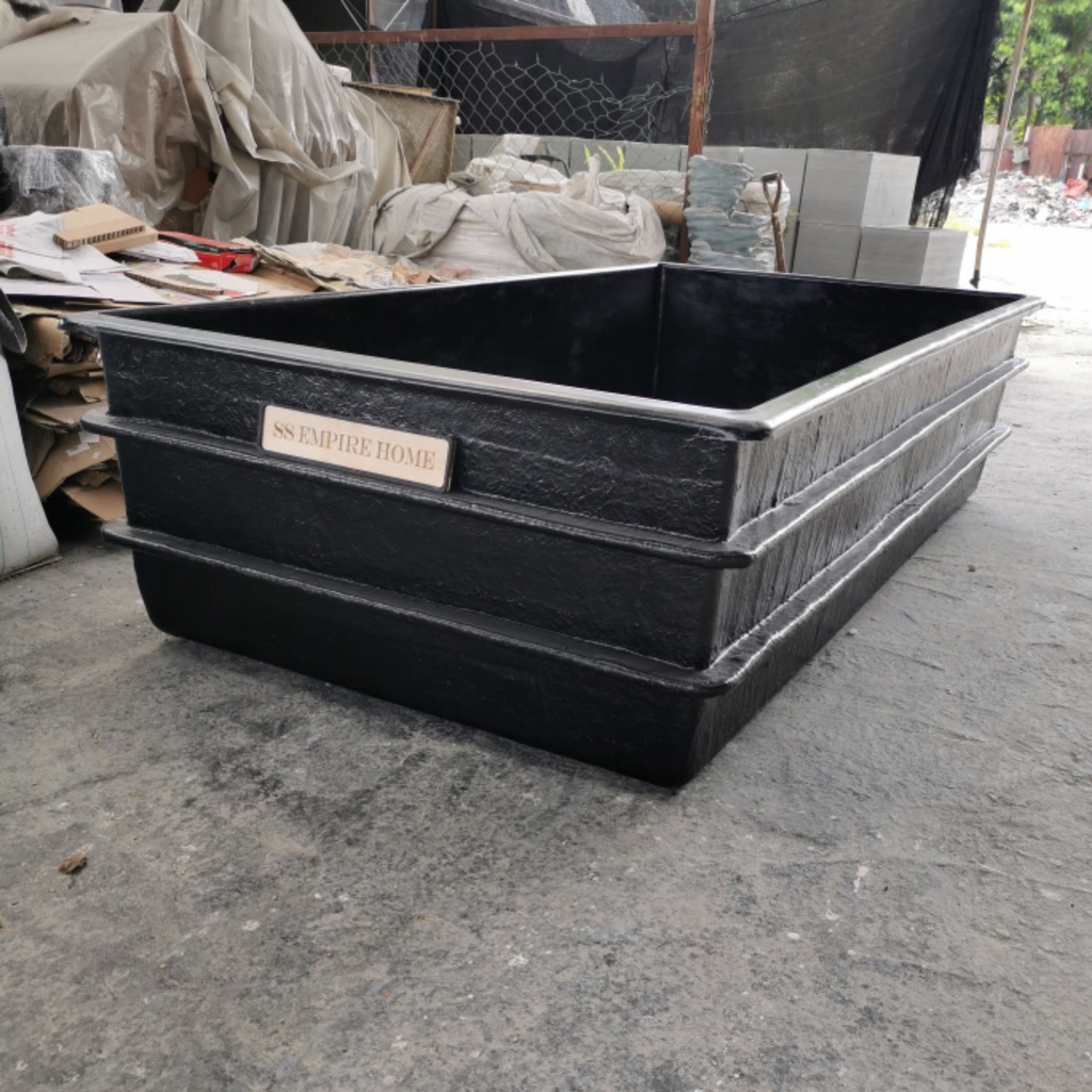 NEX 8 x4x2 Black Fiberglass Fish Tank Water Pond Aquarium Premium Heavy ...