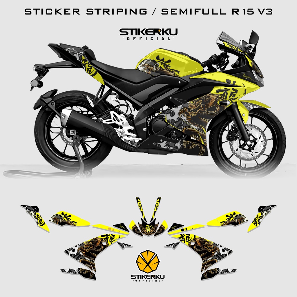 Striping STICKER / YAMAHA R15V3 / SEMIFULL / STOCK / DECALS / R15 / V3 ...