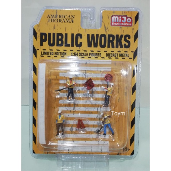 AD American Diorama 1/64 Public works construction Diecast figure ...