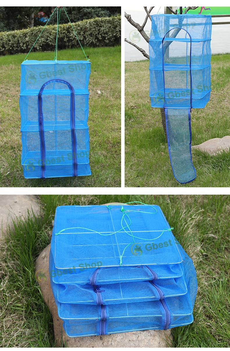 drying fish Net food hanging drying net Folding Fish Rack Cage Shelf ...