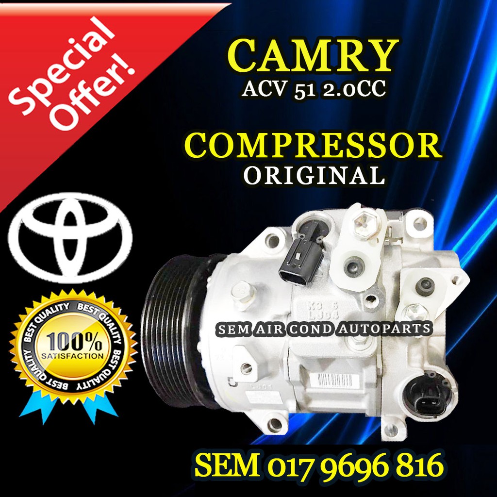 TOYOTA CAMRY 2012 YEAR ACV51 2.0CC 7PK TSE17C ORIGINAL JAPAN DENSO ND COMPRESSOR/ KOMPRESOR (CAR ...