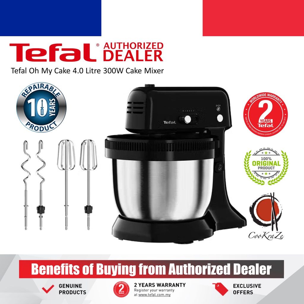 Tefal Oh My Cake Electric Cake Mixer Cake Mixer (300W/4.0L) QB1108 ...
