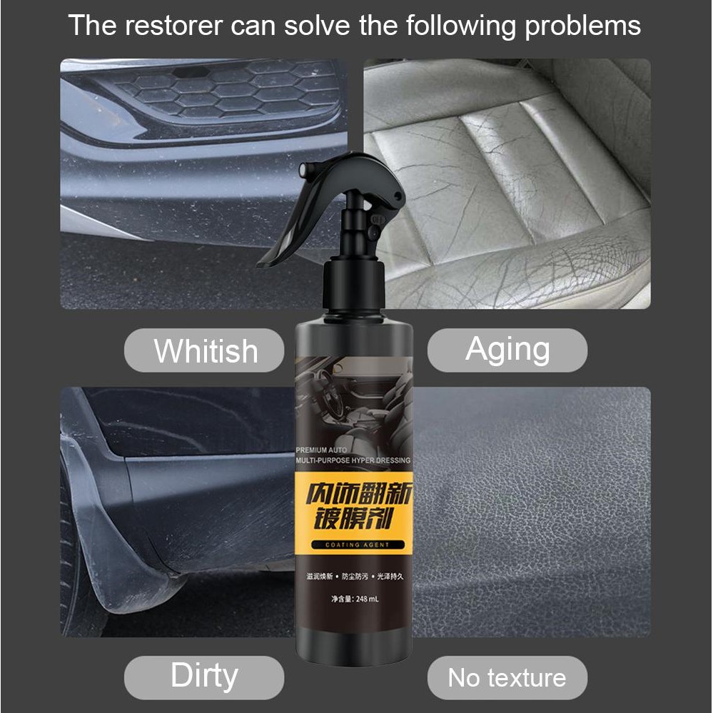 Car Plastic/Leather Refurbishment Interior Exterior / 2In1 Multipurpose ...