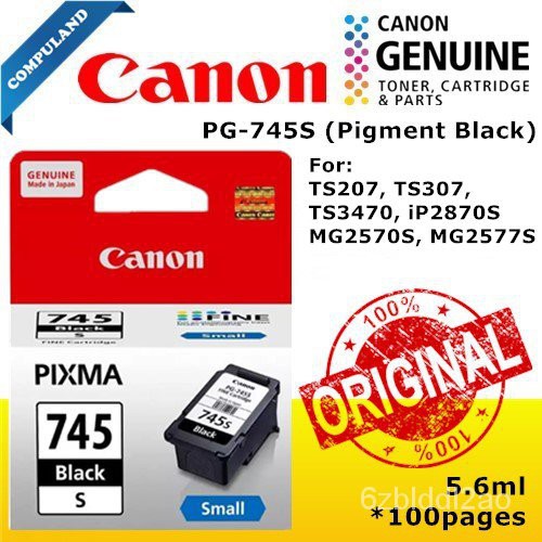 Canon PG-745S (Small) Black Ink Cartridge TCkD | Shopee Malaysia
