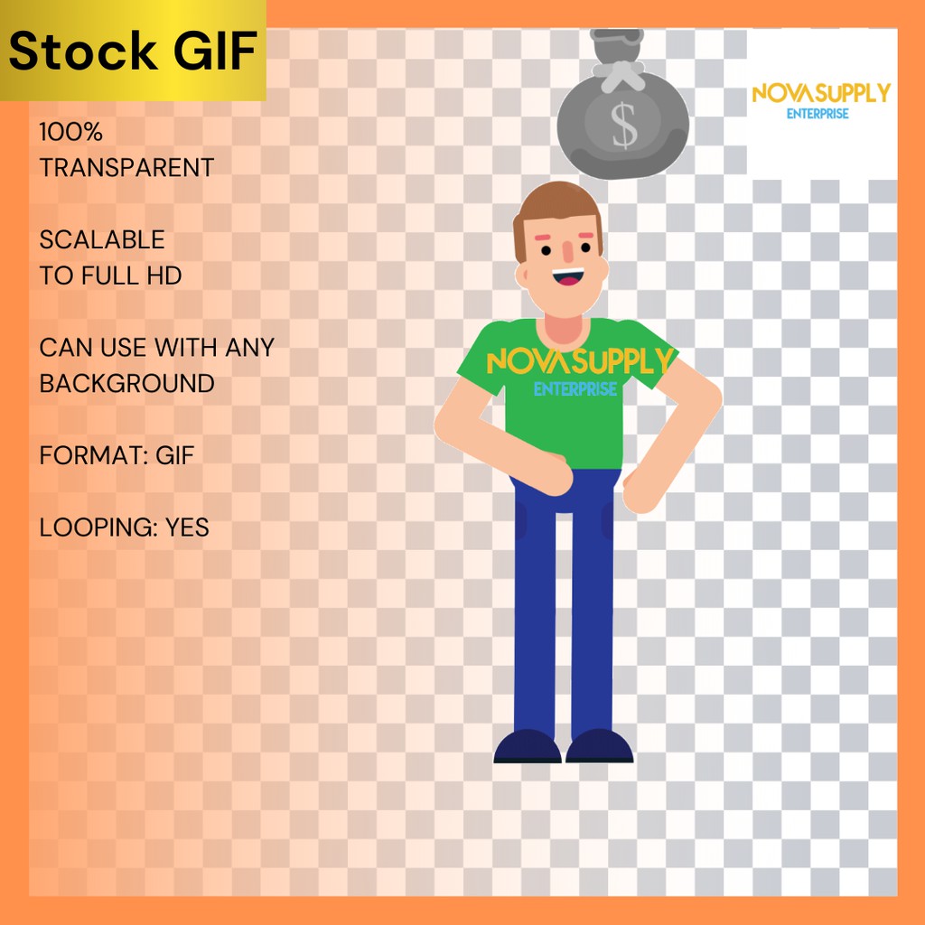 18 Man Gift with movement Stock GIF Animation transparent background ...