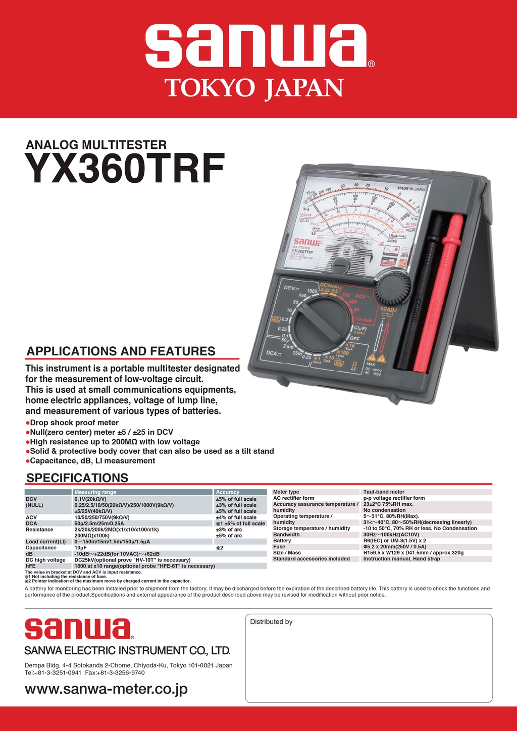 (Original) Sanwa YX360TRF Analog / Analogue Multimeter | Shopee Malaysia