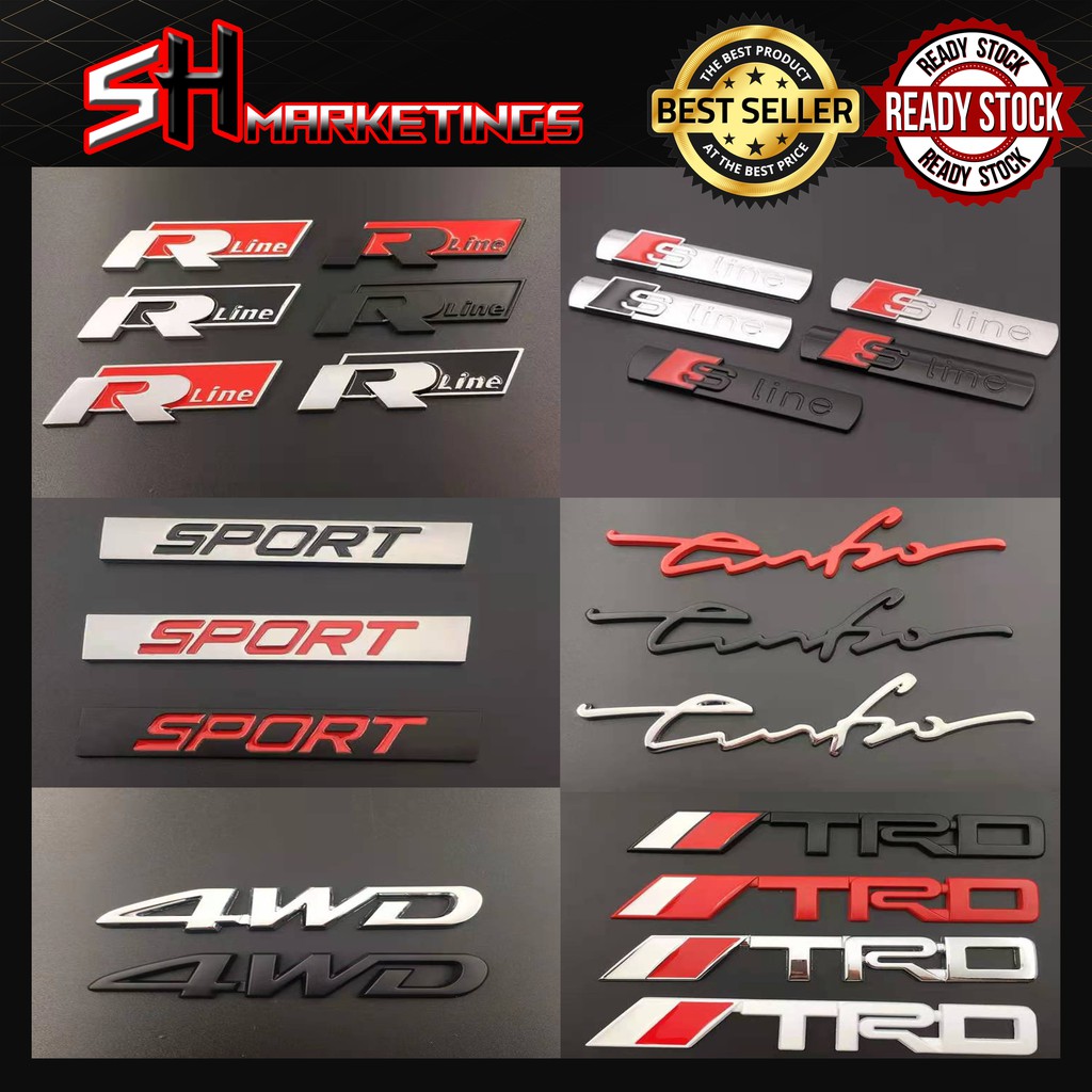 CAR LOGO 3D LOGO Wording Design TRD 4WD SLINE TURBO | Shopee Malaysia