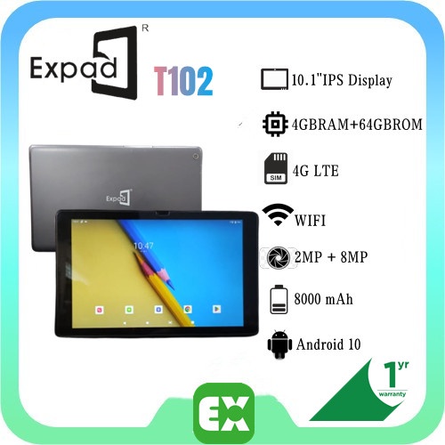 EXmobile Expad T102 Tablet 10.1" IPS Display 4GBRAM + 64GBROM 8000mAh ...