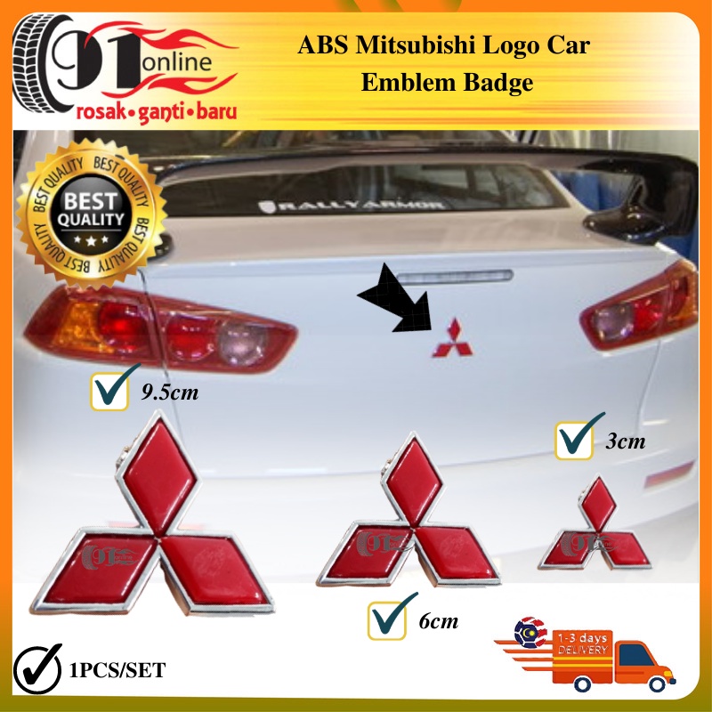 1 x ABS MITSUBISHI Logo Car Auto Front Rear Trunk Lid Emblem Badge ...