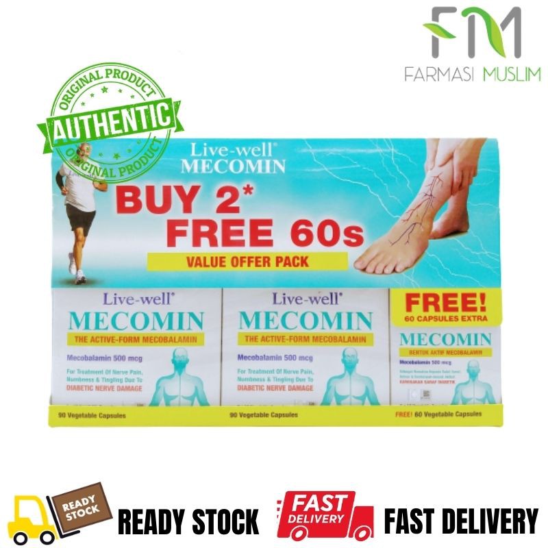 LIVE-WELL Mecomin 90 Vegetable Capsules (BUY 2 FREE 60 CAPSULES ...