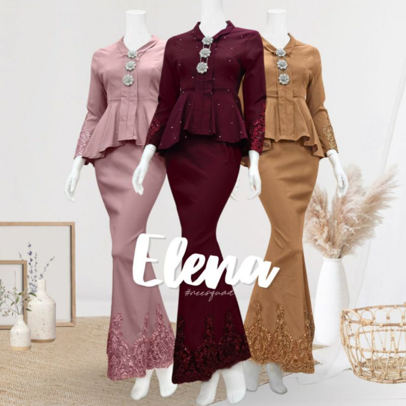 ELENA MINI PEPLUM MODERN KEBAYA BREASTFEEDING FRIENDLY | Shopee Malaysia