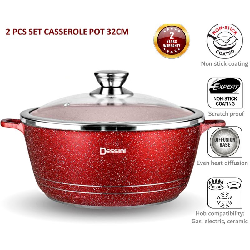 DESSINI Cookware 32CM Casserole | Shopee Malaysia