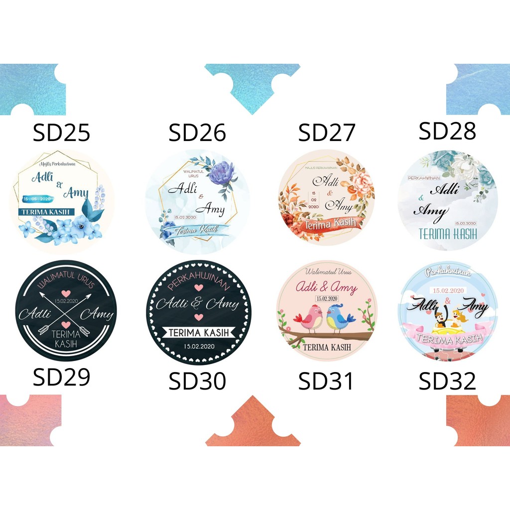 🔥 BUY 50 FREE 2🔥 [Ready Stock] Stiker Doorgift, Goodies, Sticker Custom ...