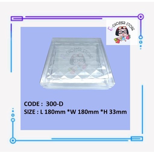 300-D PS #36pcs Plastic Square Transparent Container Cookies Container ...