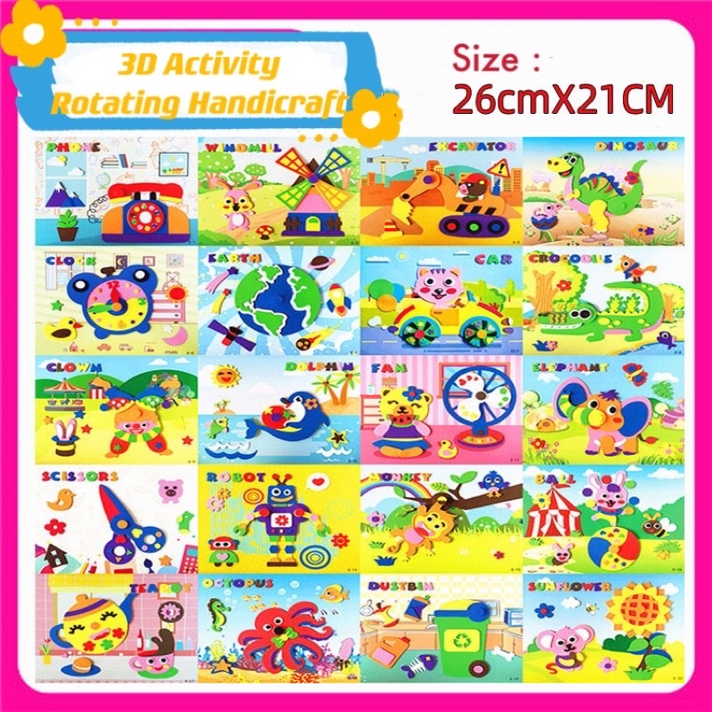 Early Learning 3D DIY Activity Rotating Sticker | Shopee Malaysia