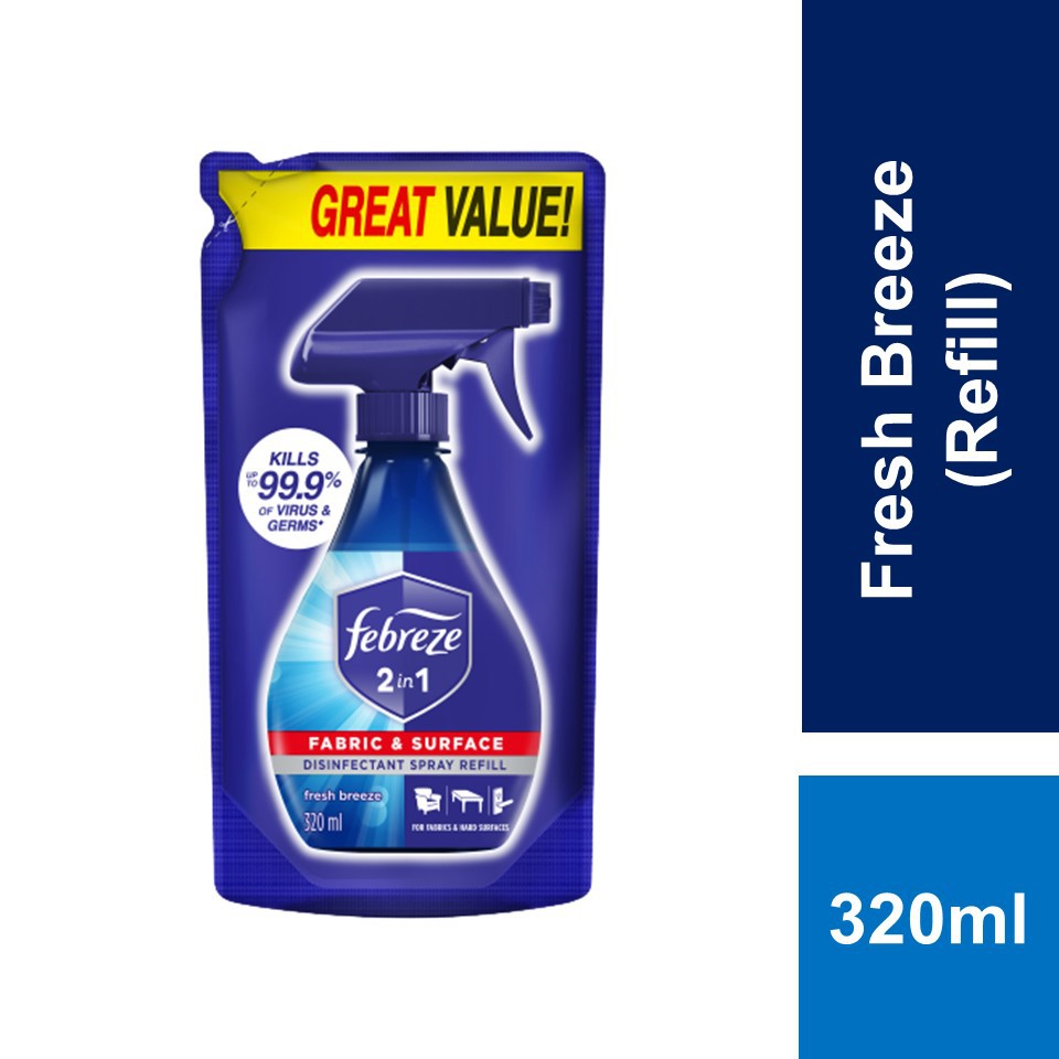 Febreze 2-in-1 Antibacterial Disinfectant Fresh Breeze Refill 320ml | Shopee Malaysia