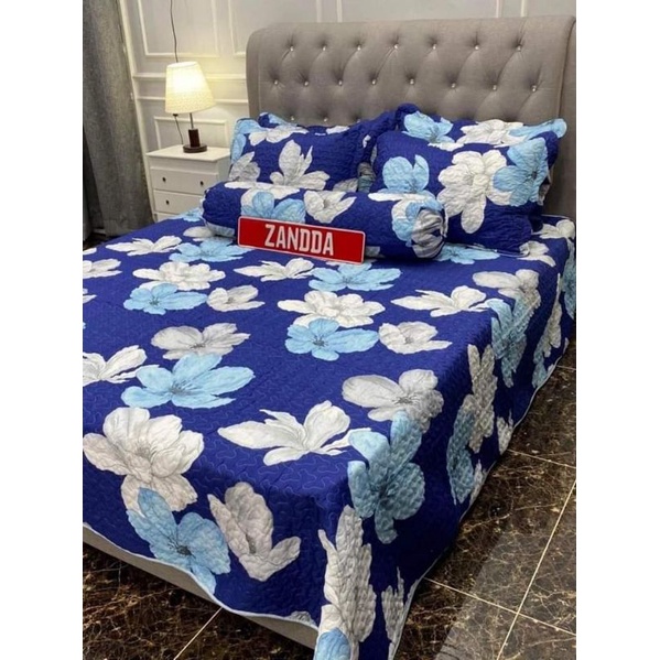 CADAR PATCHWORK BLUE DESIGN SUPER QUEEN 6 IN 1 BY ZANDDA | Shopee Malaysia