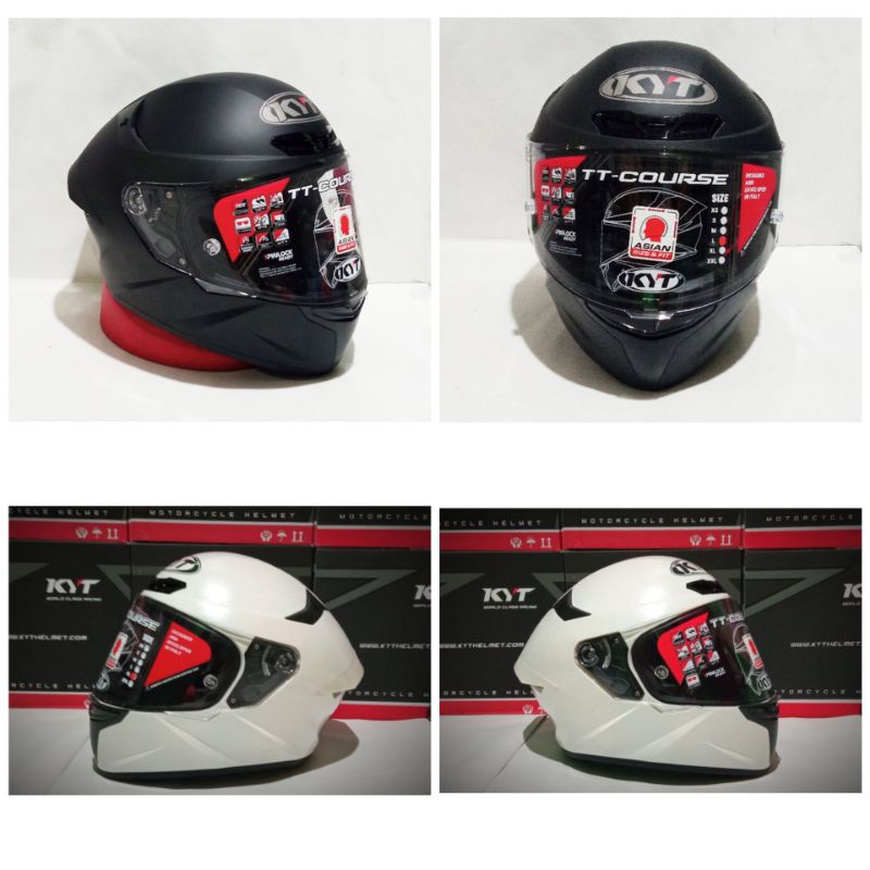 Kyt TT course PLAIN METT black/kyt TT course white solid/kyt ttc black ...