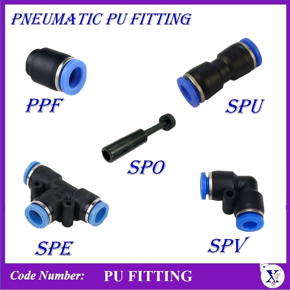 PPF, SPE , SPO, SPU, SPV [PER PC] PNEUMATIC FITTING PUSH IN FITTING ...