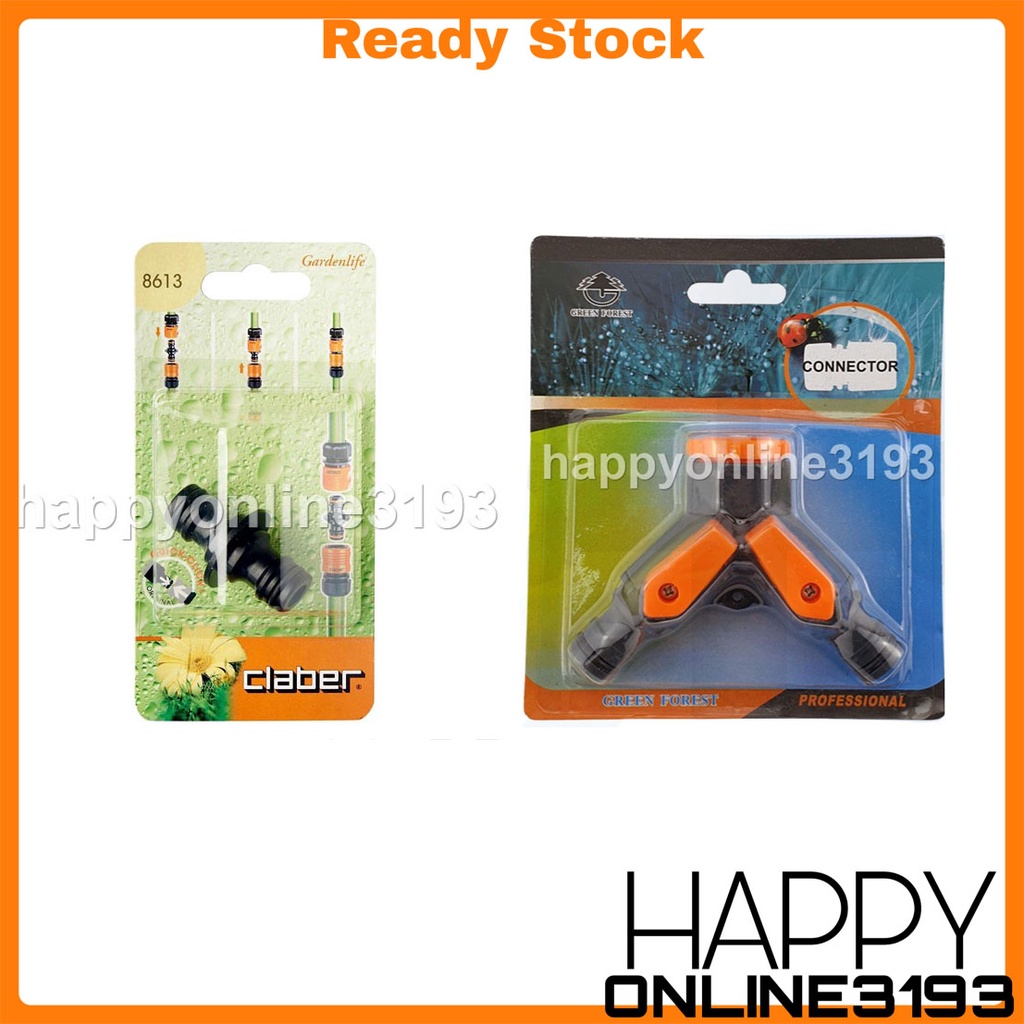 3/4" 1/2“ 2 Way Hose Pipe Connector Y-Shape Garden Tap Splitters & PVC ...