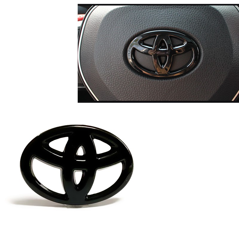 For Toyota Car Sticker Steering Wheel Emblem Badge Decals Paint Black ...