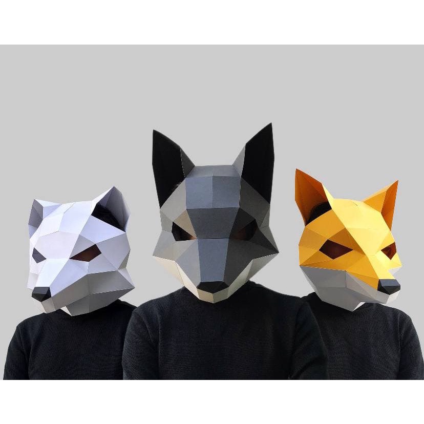 FOX MASK FOR ADULT PARTY WINTERCROFT MASKS PAPERCRAFT 3D | Shopee Malaysia